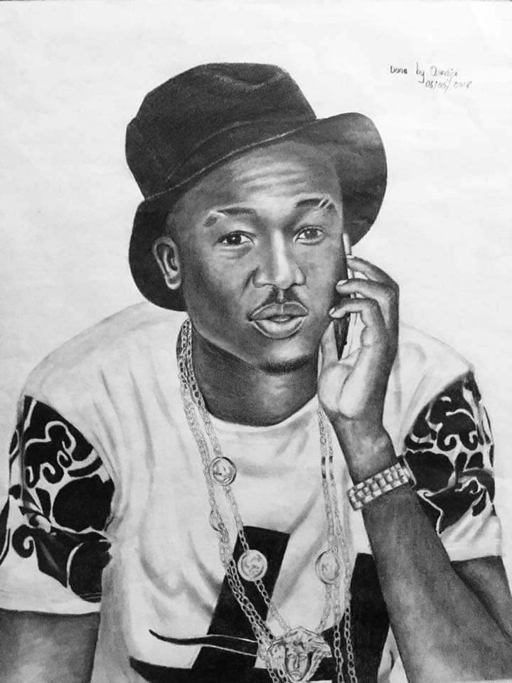 Namibian Visual Artist Qondja Draws Davido, 2 Pac, Gazza And Many More ...